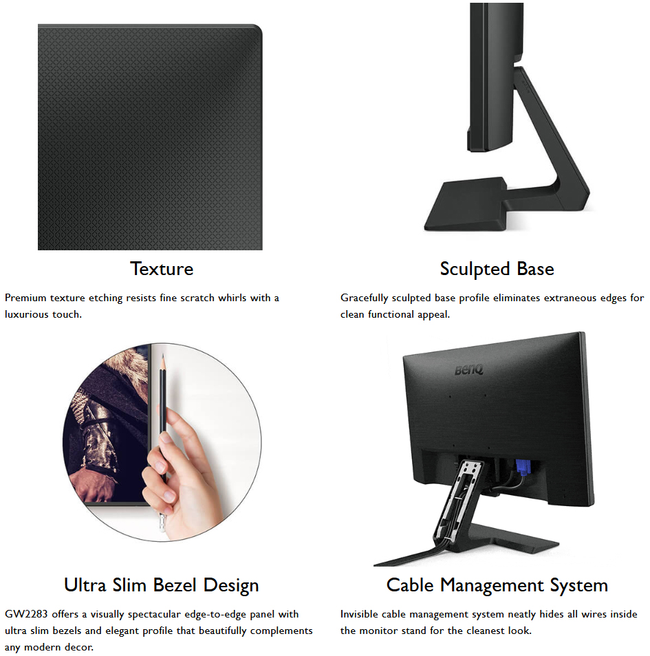 ขาย BenQ GW2480 Stylish Monitor with 23.8 inch, 1080p, Eye-care ...