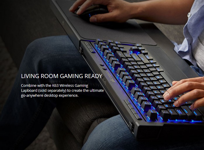 ขาย Corsair K63 Wireless TKL Mechanical Gaming Keyboard Cherry MX Red (TH) ราคา 3,990.00 บาท