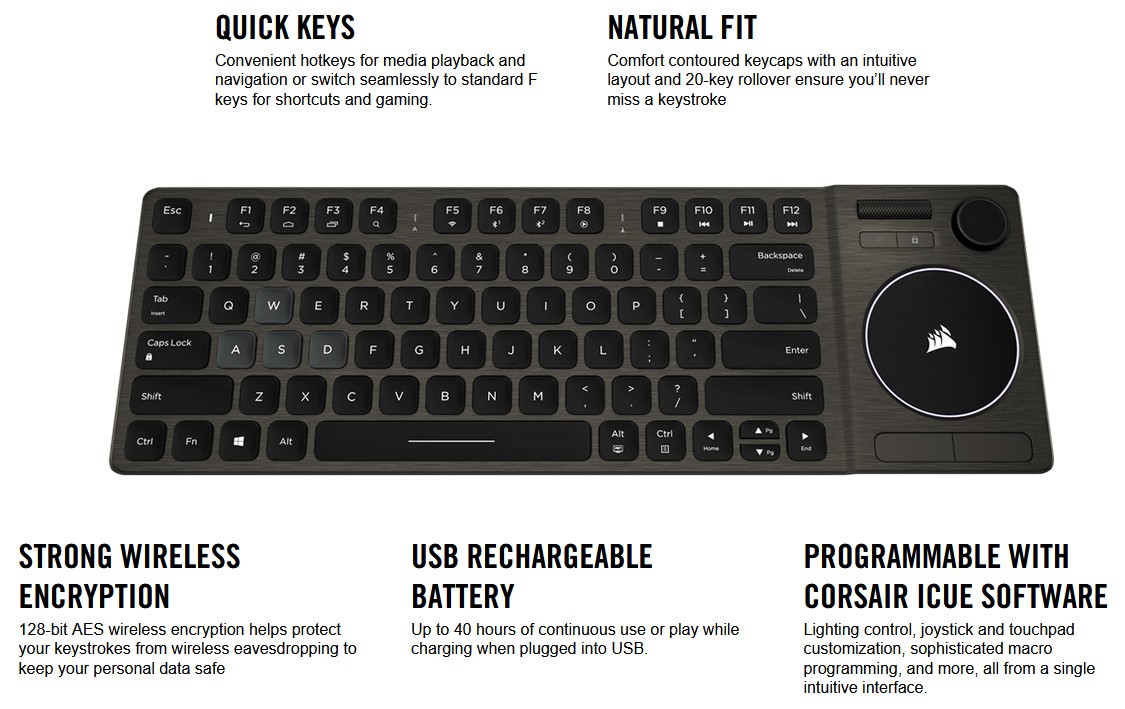 ขาย Corsair K83 Wireless Entertainment Touch Pad & Modern Joystick ...