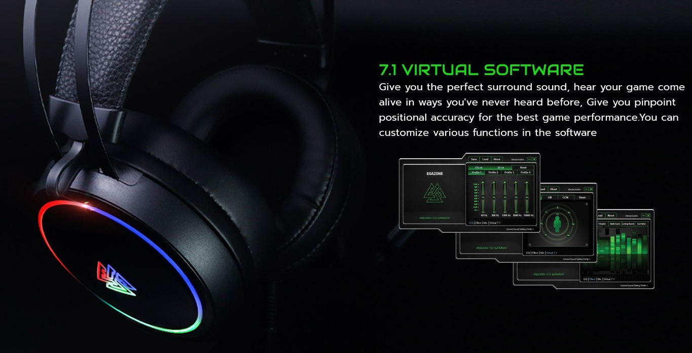 ขาย EGA Type H8 Spectrum RGB 7.1 Surround Gaming Headset ราคา 449.00 บาท