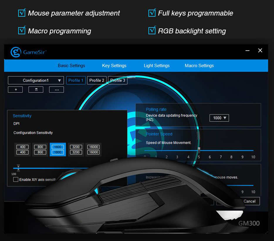 ขาย GameSir GM300 Wireless Gaming Mouse ราคา 1,690.00 บาท