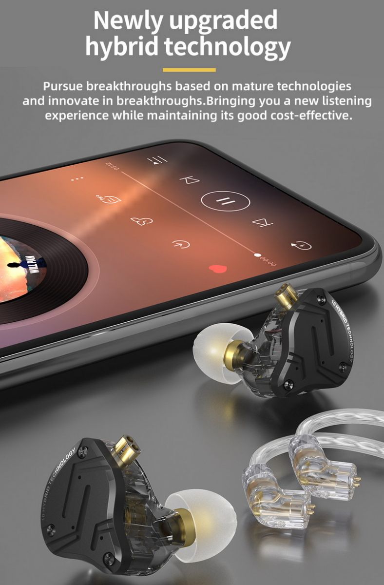 ขาย KZ ZS10 Pro X - In-Ear Monitors - 3.5mm With MIC - Black ราคา 1,790 ...