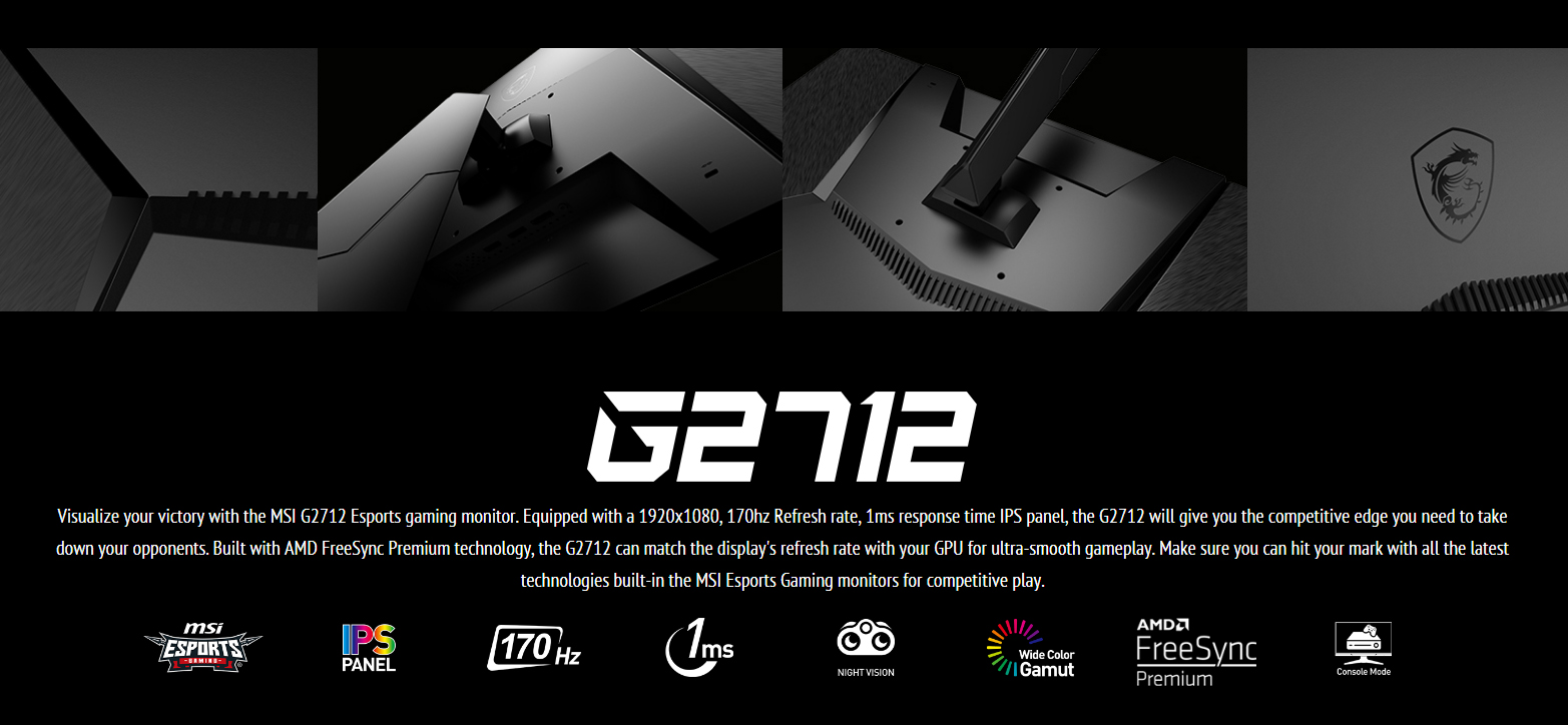 ขาย MSI G2712 27" 170Hz Gaming Monitor ราคา 7,900.00 บาท