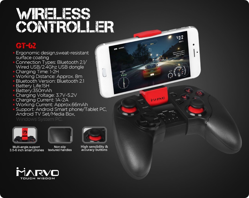 ขาย Marvo GT-62 Scorpion Bluetooth Controller Joystick ราคา 290.00 บาท