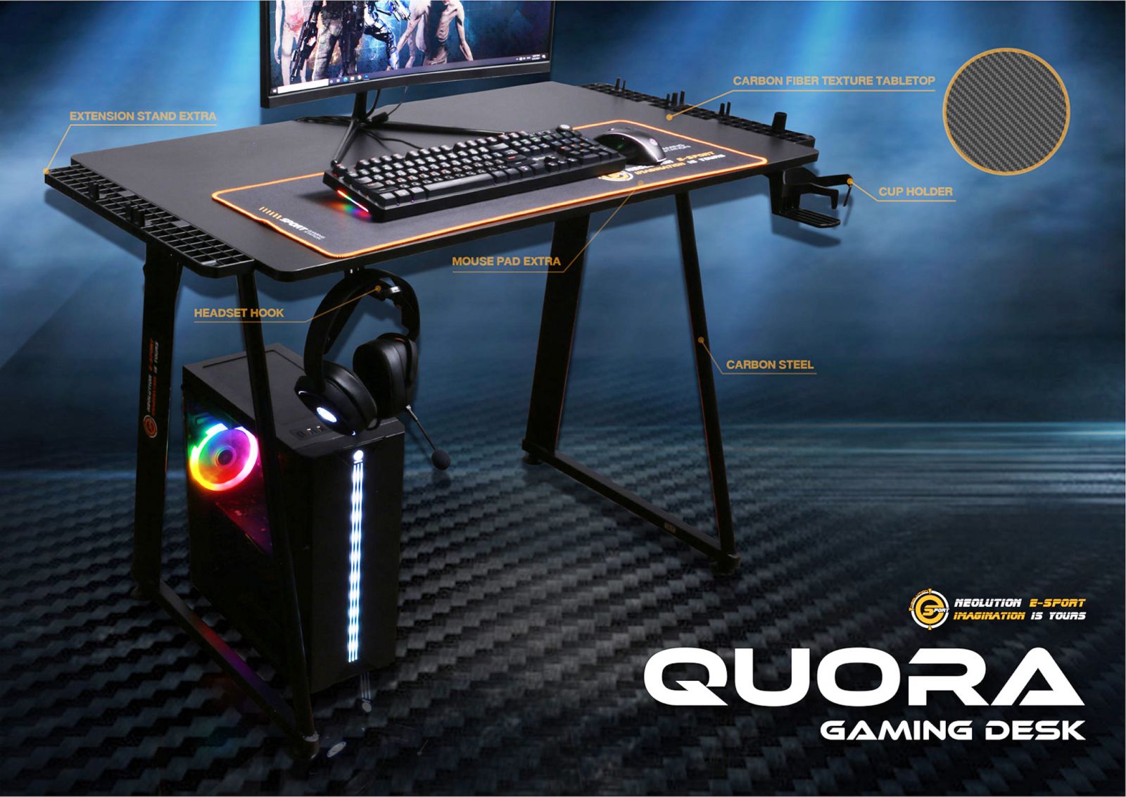 ขาย Neolution E-sport Quora Gaming Desk ราคา 2,290.00 บาท