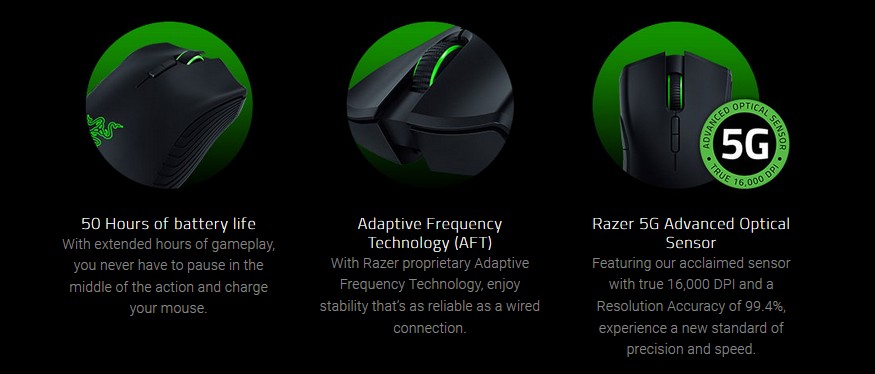 ขาย Razer Mamba Wireless 2018 Edition Gaming Mouse ราคา 2,490.00 บาท