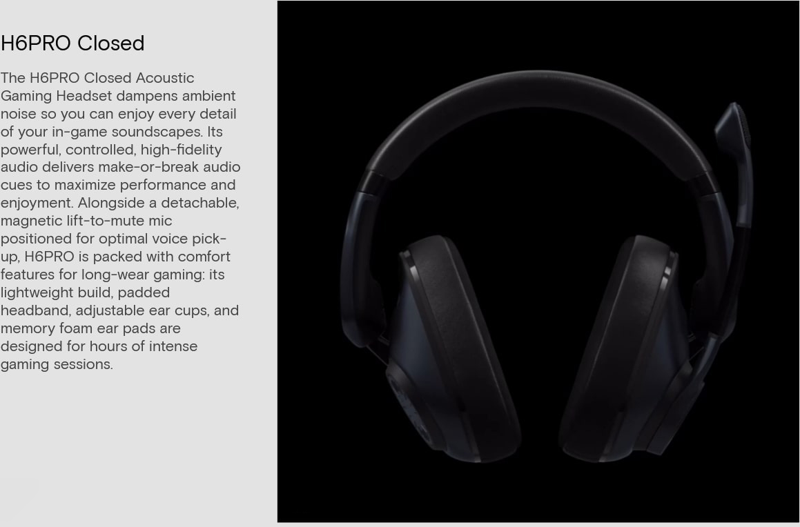 ขาย EPOS H6PRO Closed Wired Acoustic Gaming Headset - Serbring Black ...