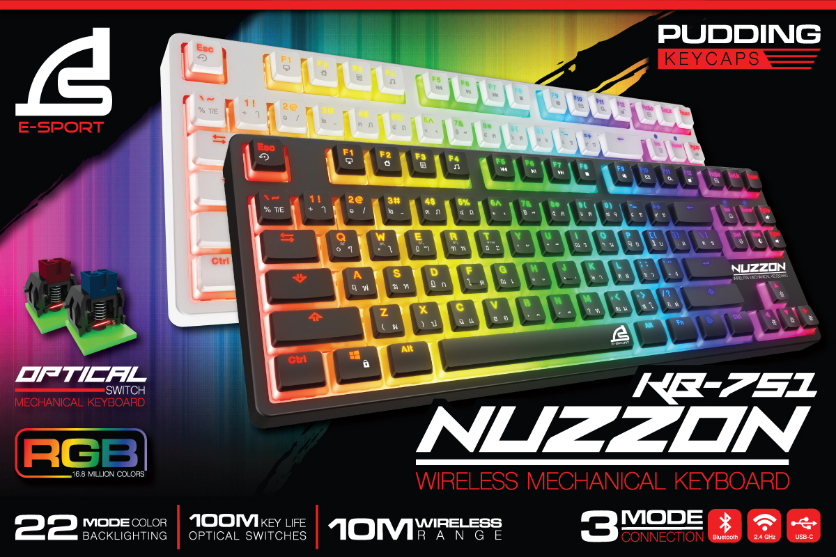 ขาย Signo E-Sport KB-751 Nuzzon TKL Wireless Mechanical Keyboard ...