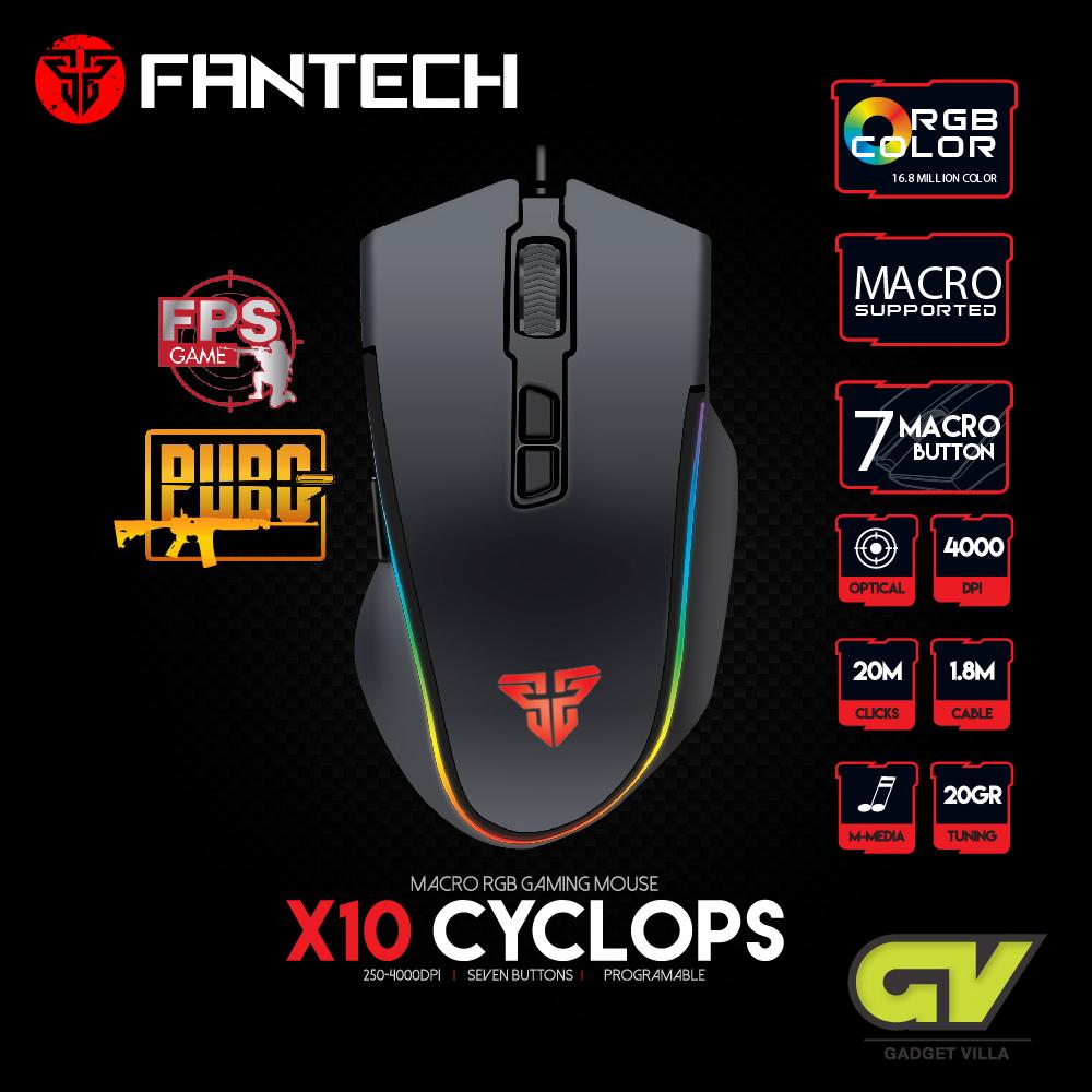 ขาย Fantech X10 Cyclops RGB Gaming Mouse (BLACK) ราคา 890.00 บาท