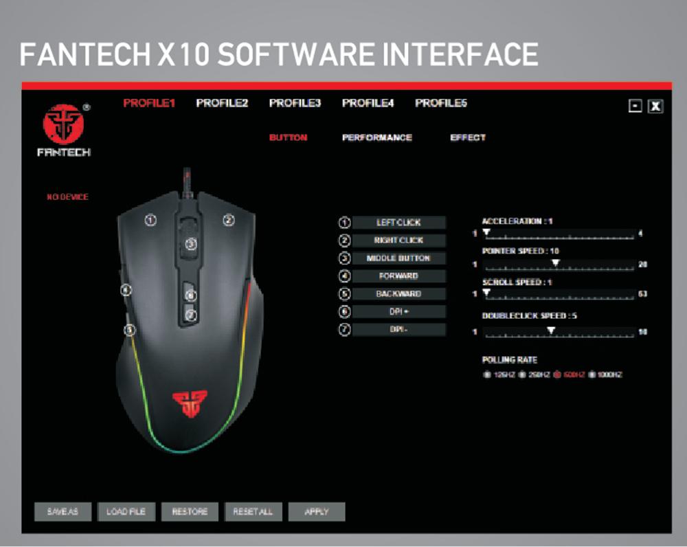 ขาย Fantech X10 Cyclops RGB Gaming Mouse (BLACK) ราคา 890.00 บาท