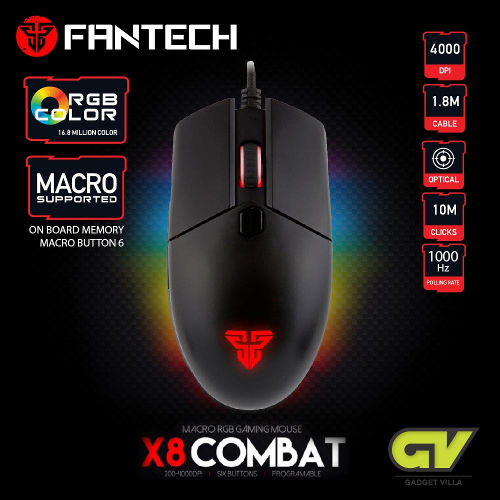 ขาย Fantech X8 COMBAT Macro RGB Gaming Mouse ราคา 790.00 บาท