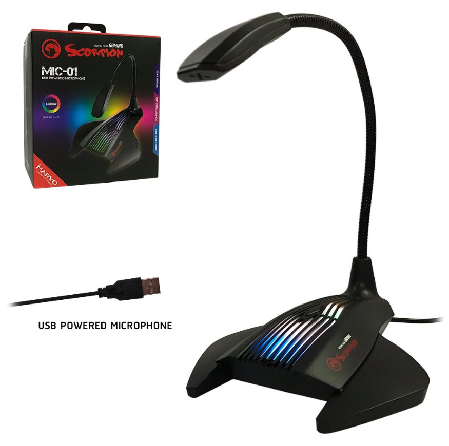 ขาย Marvo Scorpion Mic-01 RGB Microphone ราคา 350.00 บาท