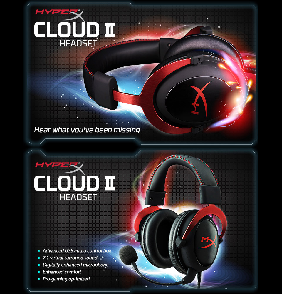 ขาย HyperX Cloud II Gaming Headset (Red) ราคา 3,090.00 บาท