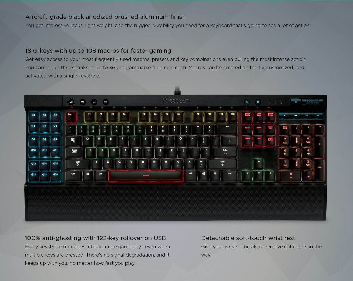 ขาย Corsair K95 Cherry MX RGB Brown Switch Mechanical Gaming Keyboard ...